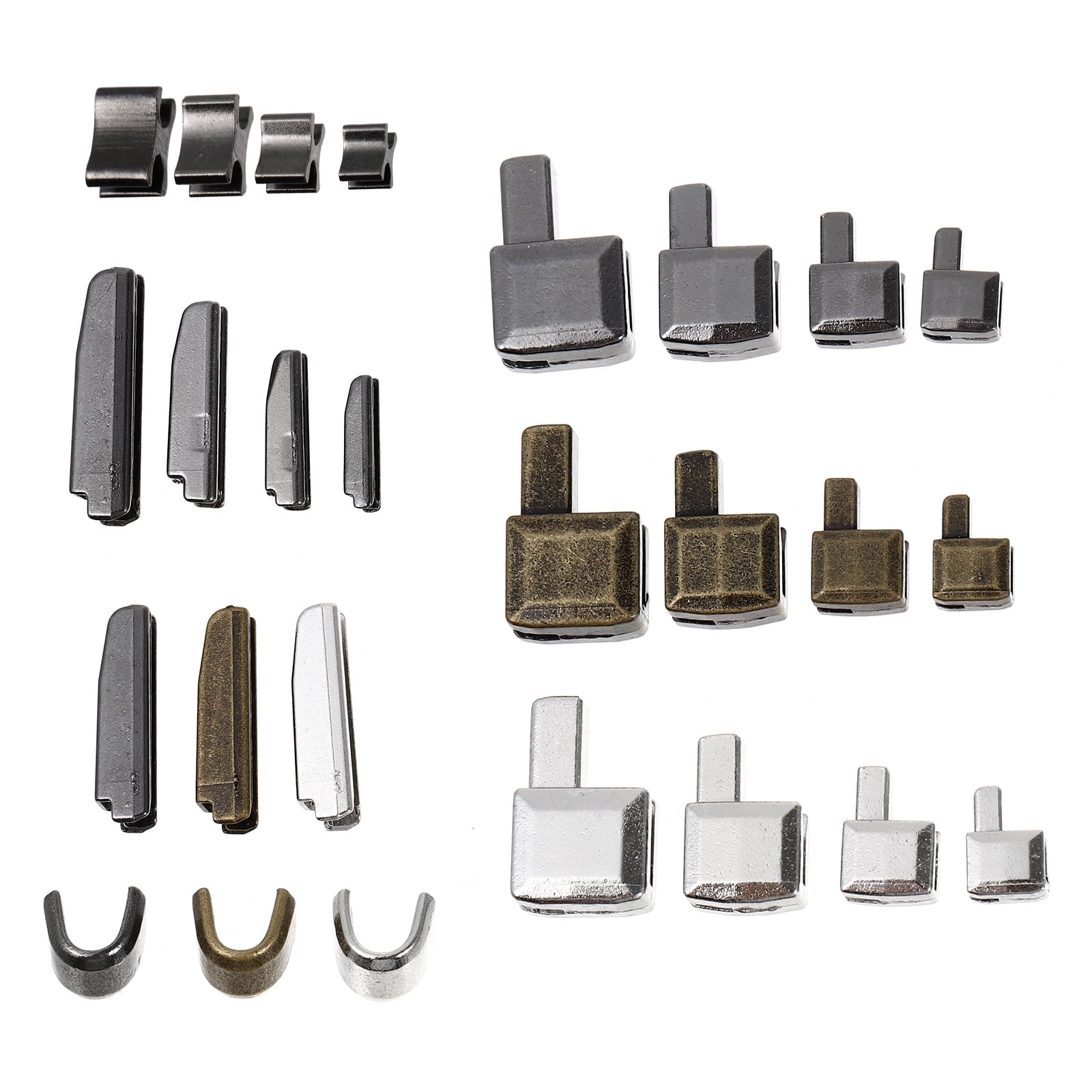 24 Set Metal Zipper Head Sliders Retainer Insertion Pin Zipper Stop ...
