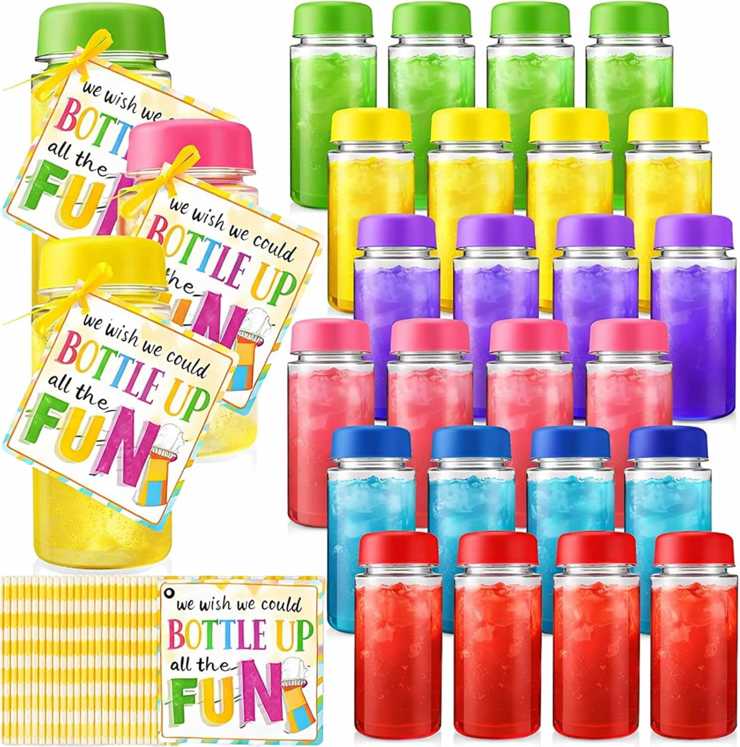 24 Set Water Bottles Bulk with Card 12 oz End of School Year Student ...