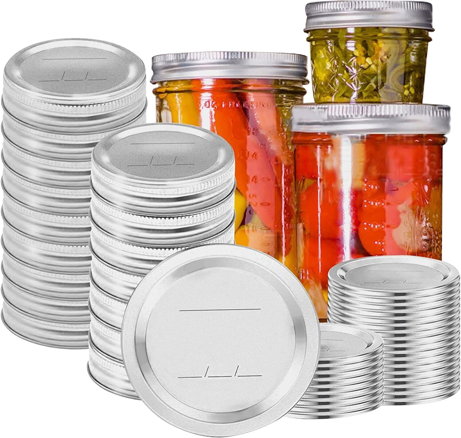 24 Set Wide Mouth Canning Lids & Rings,Premium Mason Jar Lids - Walmart.com
