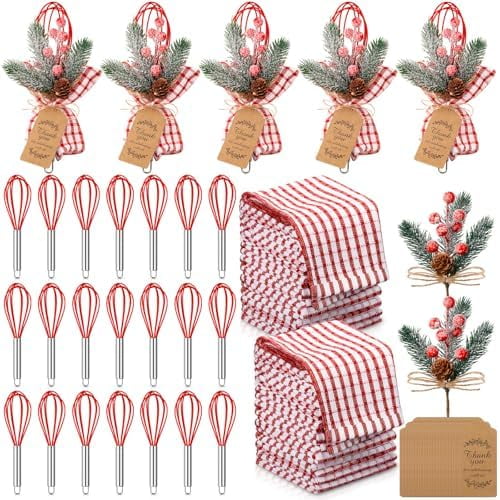 24 Sets 10 Inch Christmas Whisk Gifts Bulk Include Stainless Steel ...