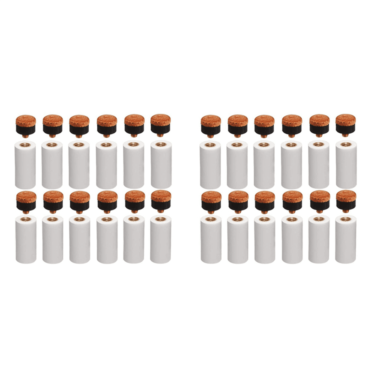 24 Sets 12MM Billiard Pool Cue Tips Brass Screw Replacement Tips with ...