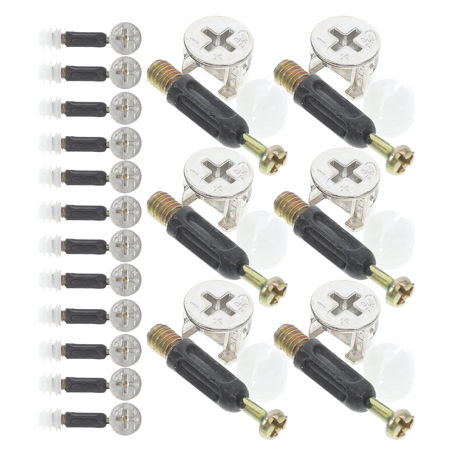 24 Sets 3-in-1 Furniture Cam Locks Fittings with Self-Tapping Rods for ...