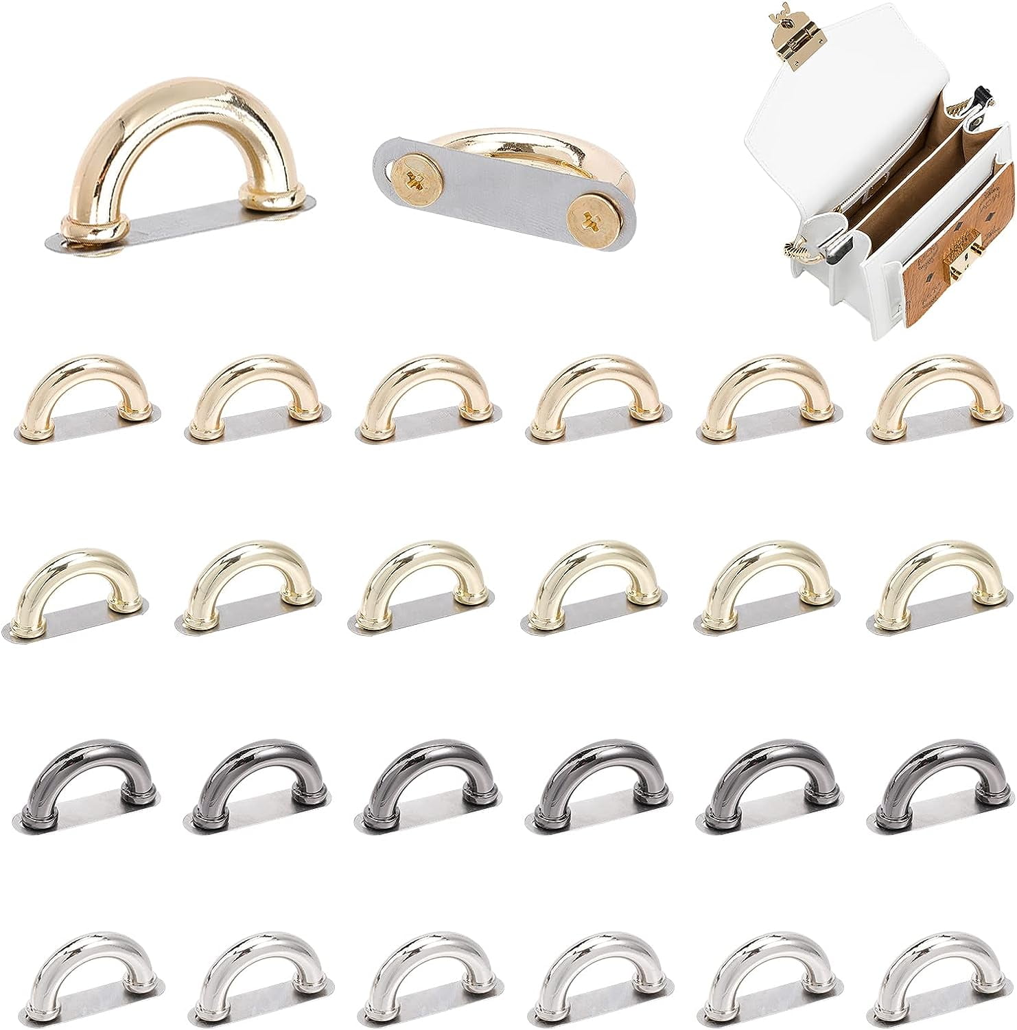 24 Sets 4 Colors Arch Bridge Buckle Metal D-Ring Connector Buckle D ...