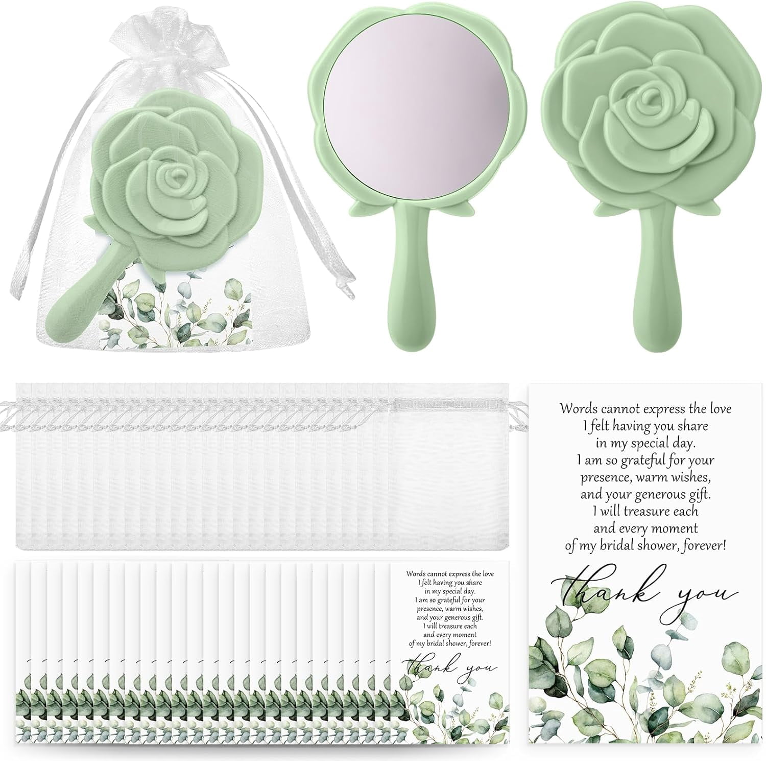 24 Sets Bridal Shower Favors Rose Compact Mirrors Bulk Wedding Favors ...