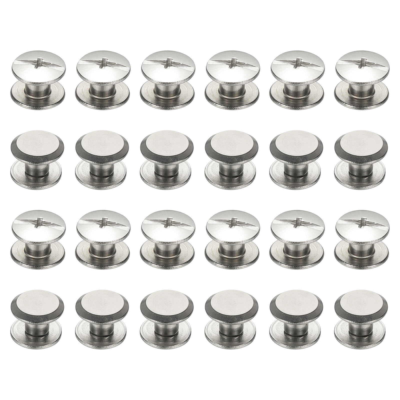 24 Sets Chicago Screws, 4x4mm(DxH) Chicago Screws Phillips Binding Post ...