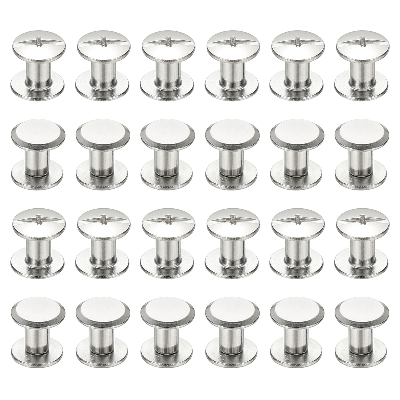 24 Sets Chicago Screws, 4x6mm(DxH) Chicago Screws Phillips Binding Post ...
