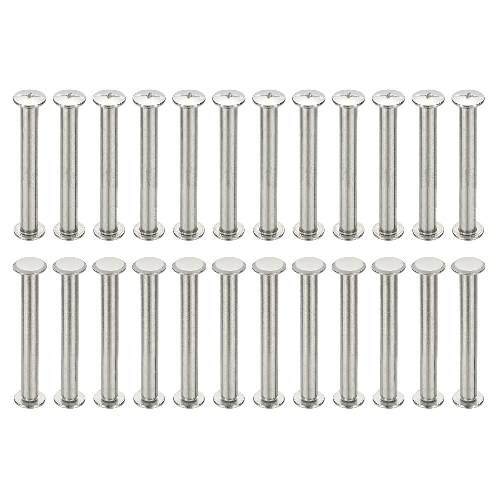 24 Sets Chicago Screws, 6x50mm(DxH) Chicago Screws Phillips Binding ...