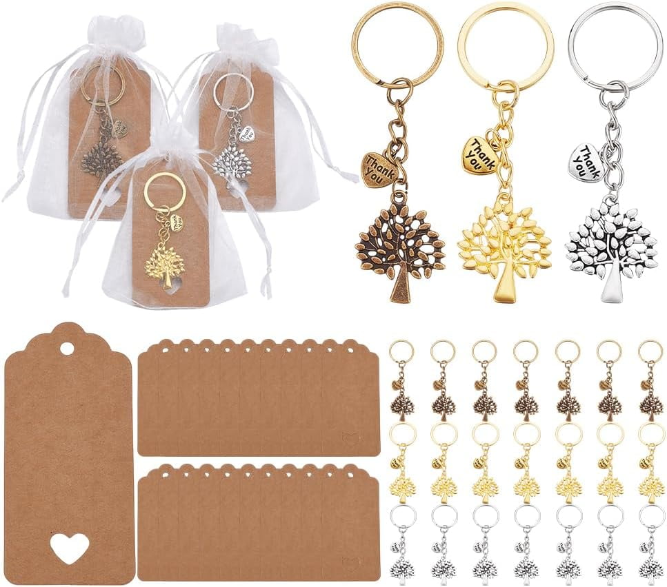 24 Sets Employee Appreciation Gifts Alloy Tree of Life Keychain Comes ...