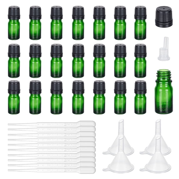 24 Sets Empty Glass Essential Oil Bottles with Dropping Plug 10Pc ...