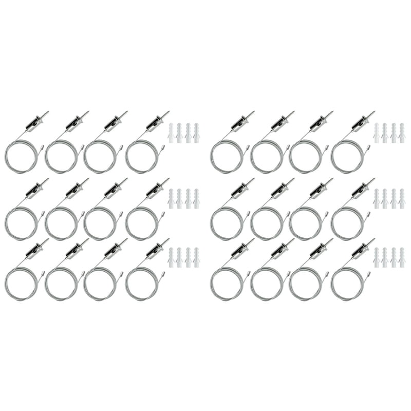 24 Sets Hexagon Garage Suspension Cables Kit Steel Hanging Chains ...