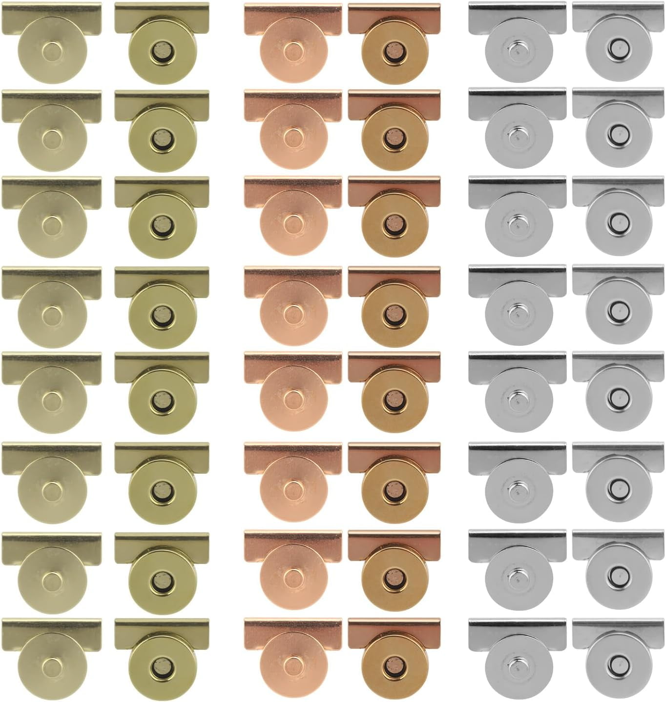 24 Sets Magnetic Snaps for Purses and Totes, No-Sew Metal Magnetic ...