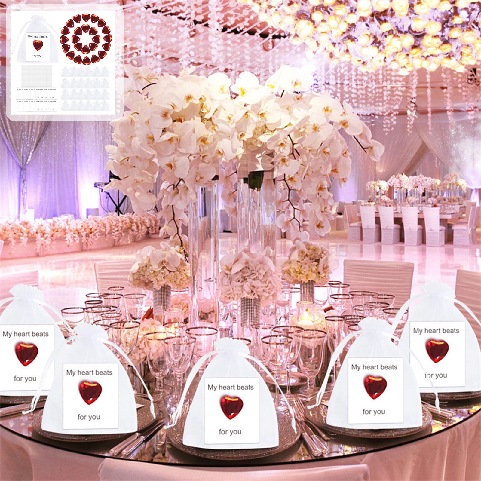 24 Sets Memorial Keepsake Cards with Heart Bags Sympathy Thank You ...