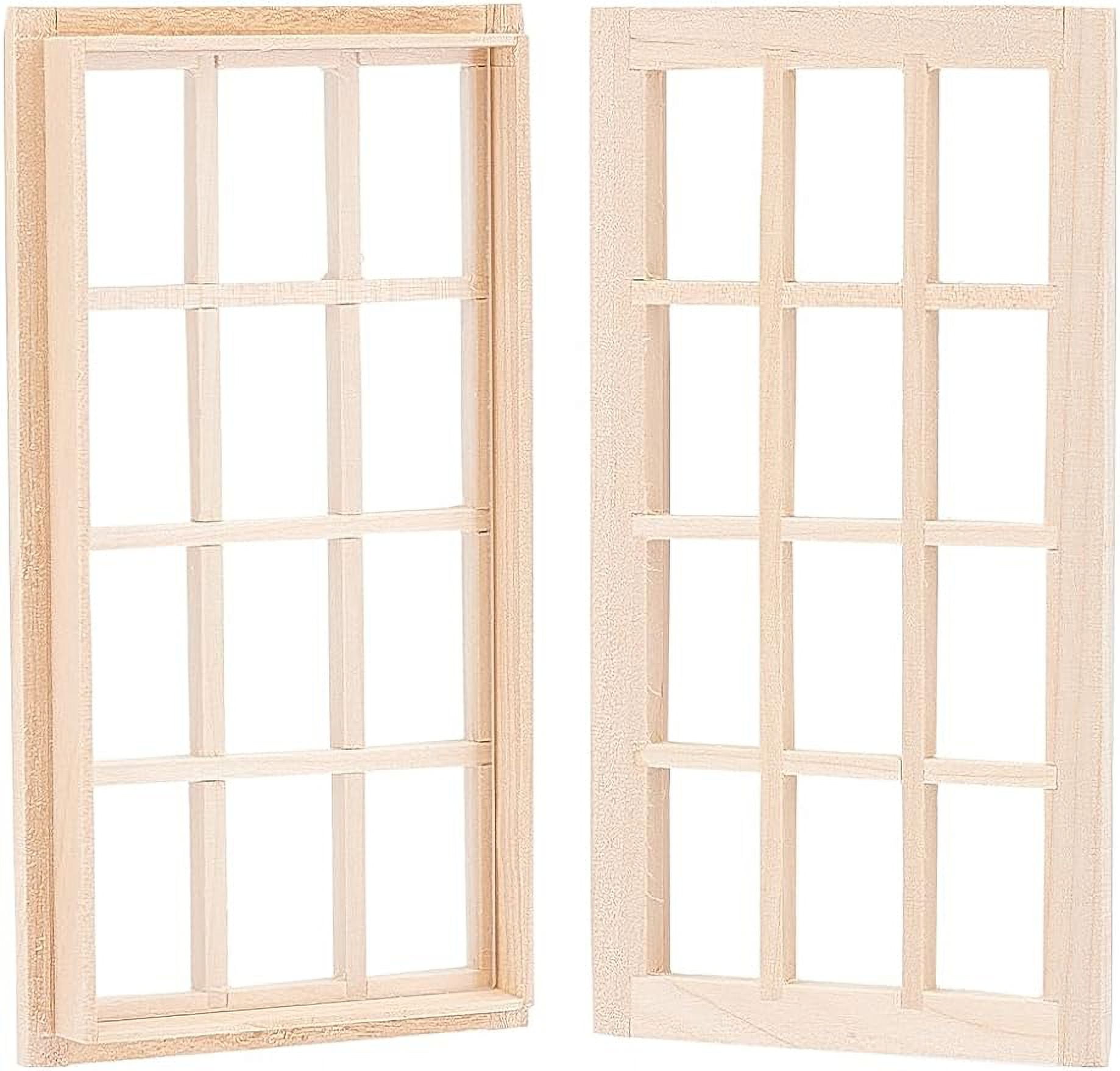 24 Sets Mini Windows for Crafts 5.2×2.8×0.5" Miniature Furniture Window ...