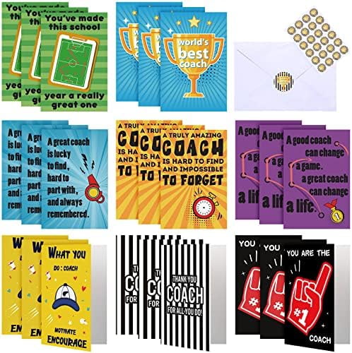24 Sets Thank You Card for Coach Gifts Greeting Card with Envelopes and ...