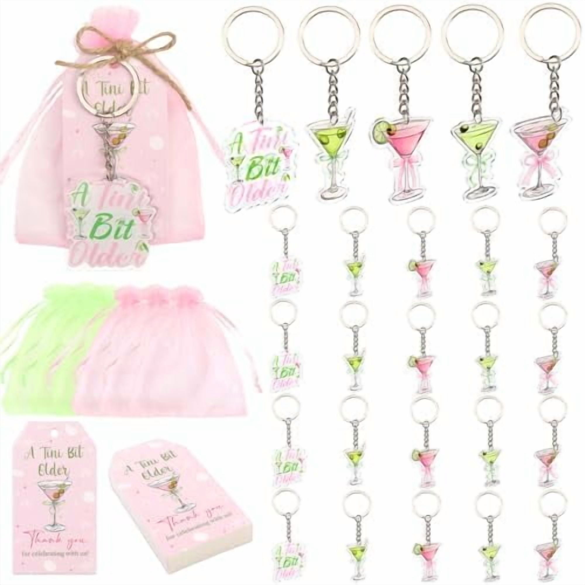 24 Sets A Tini Bit Older Martini Party Favors Gifts, Green Pink Martini ...