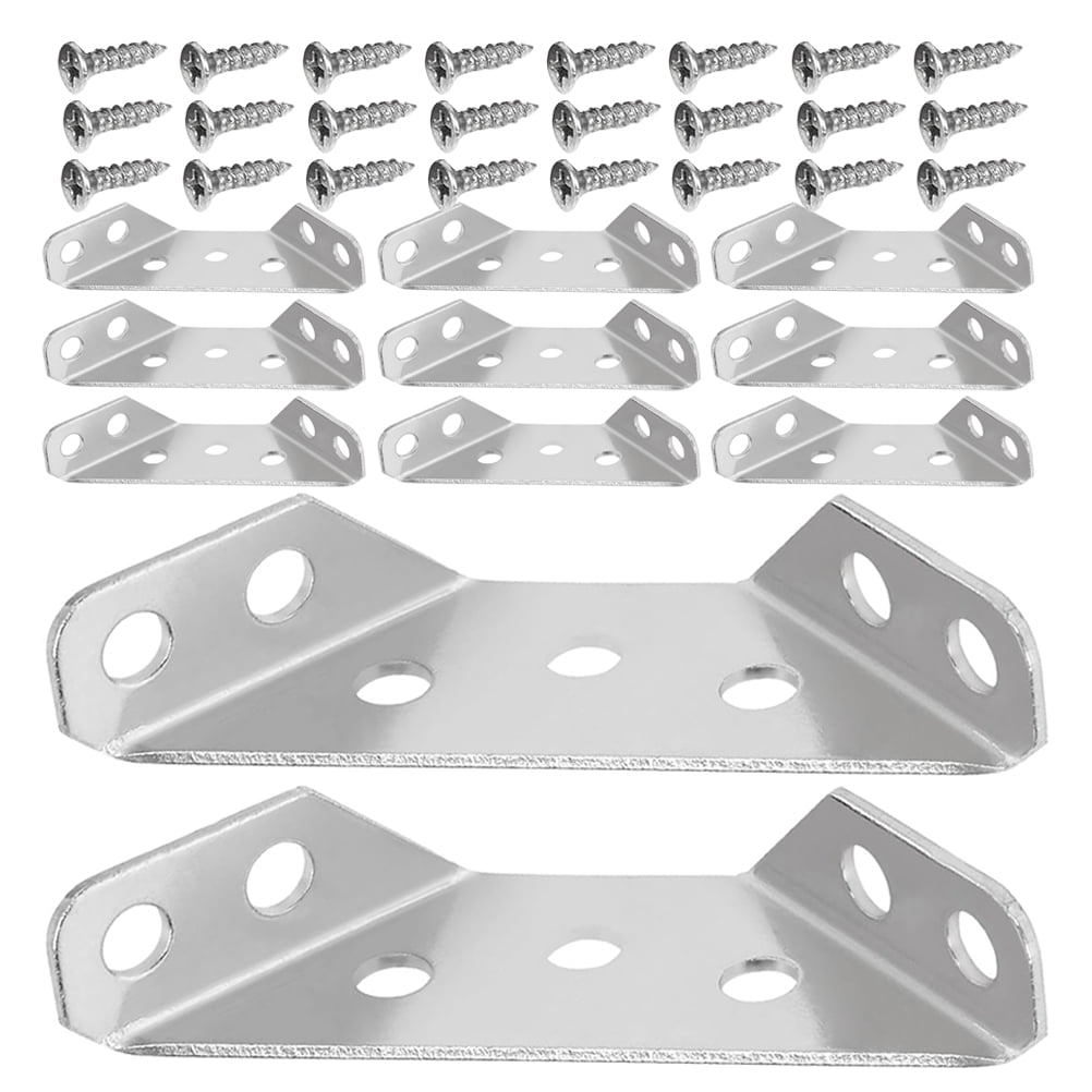 24 Sets of Furniture Corner Connectors Stainless Steel Corner Braces ...
