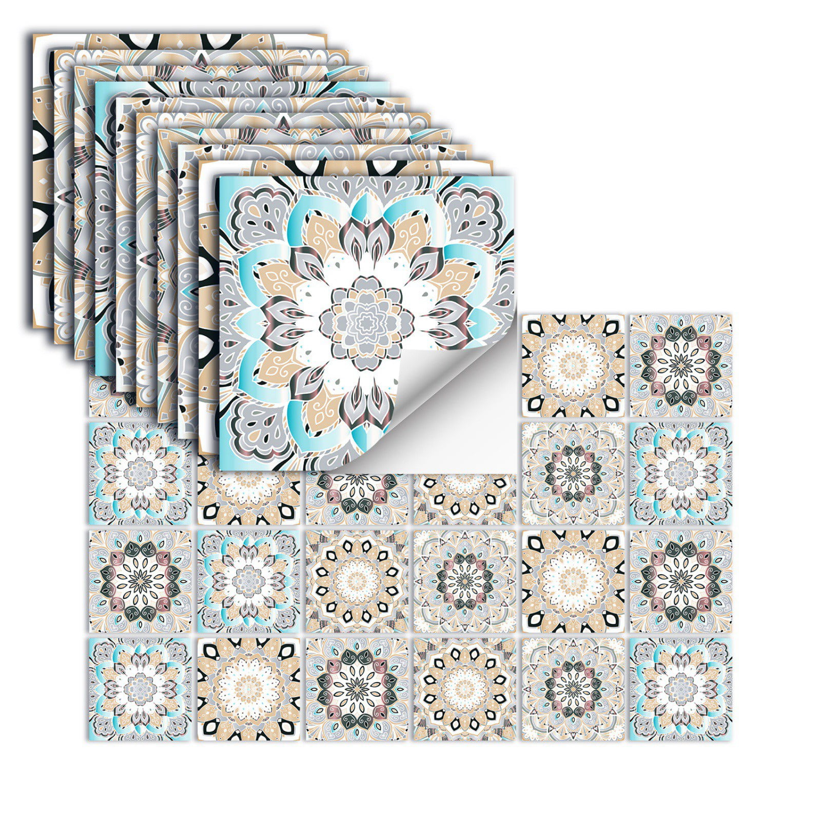 24-Sheet Moroccan Style Peel and Stick Wallpaper, Self Adhesive Wall ...