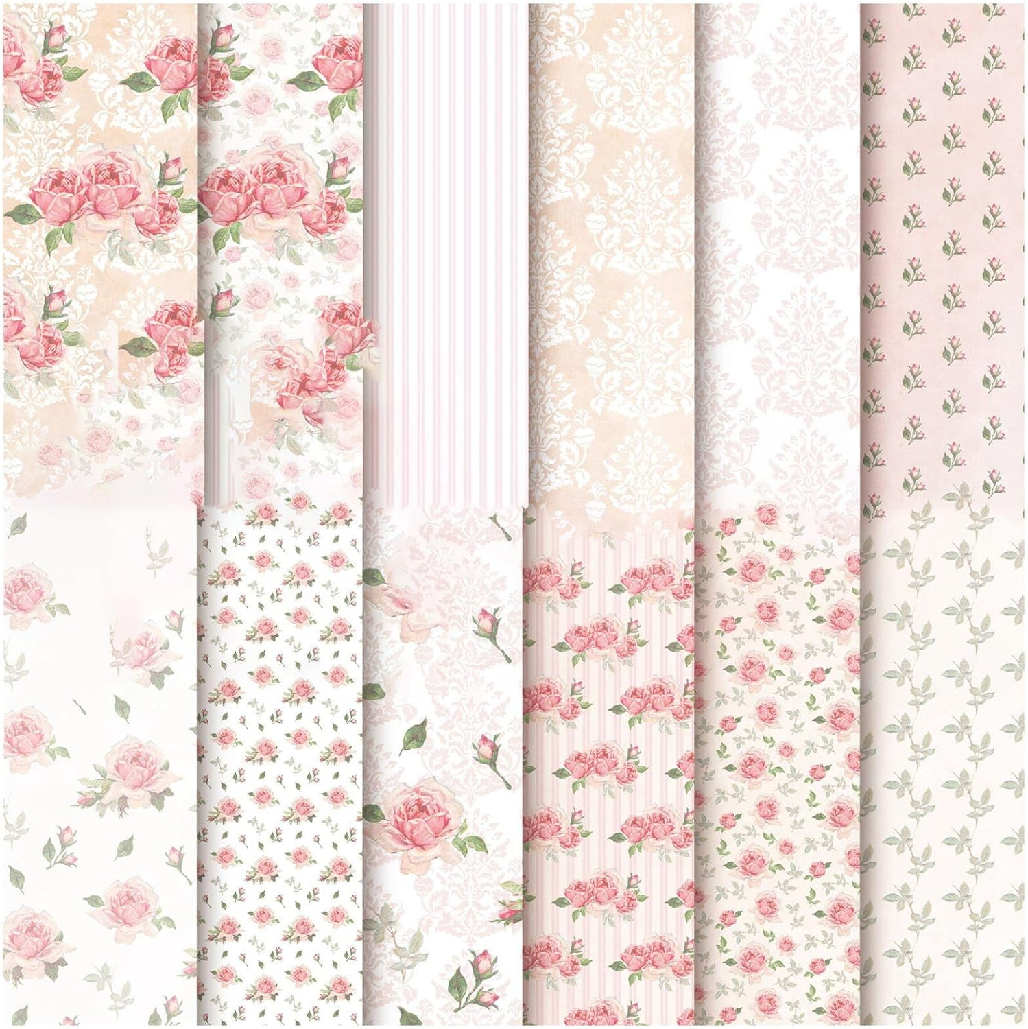 24 Sheets 12 Styles Scrapbooking Paper Pads Decorative Craft Paper Pad ...