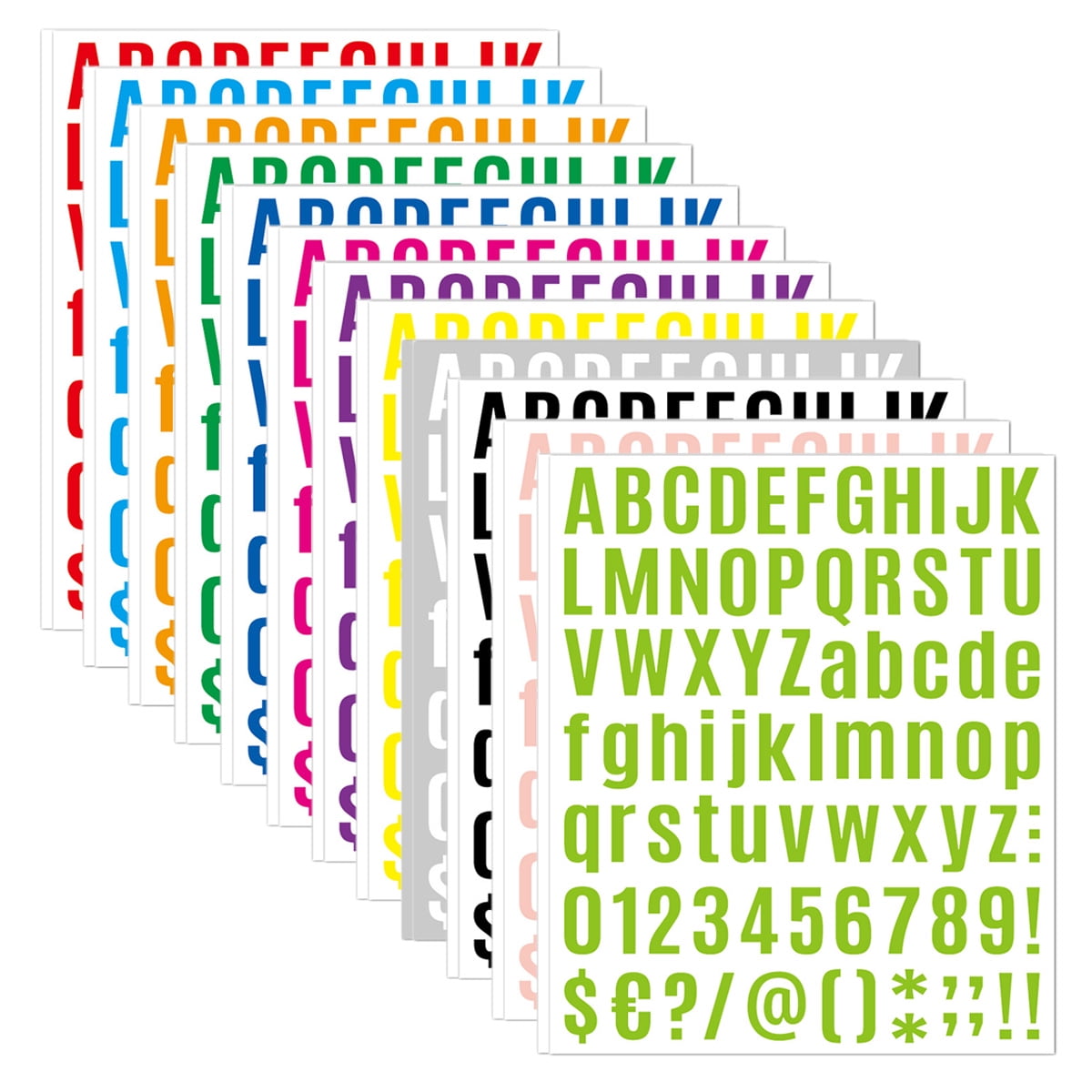 24 Sheets 1944 Pieces 12 Colors Self Adhesive Letter Number Stickers ...