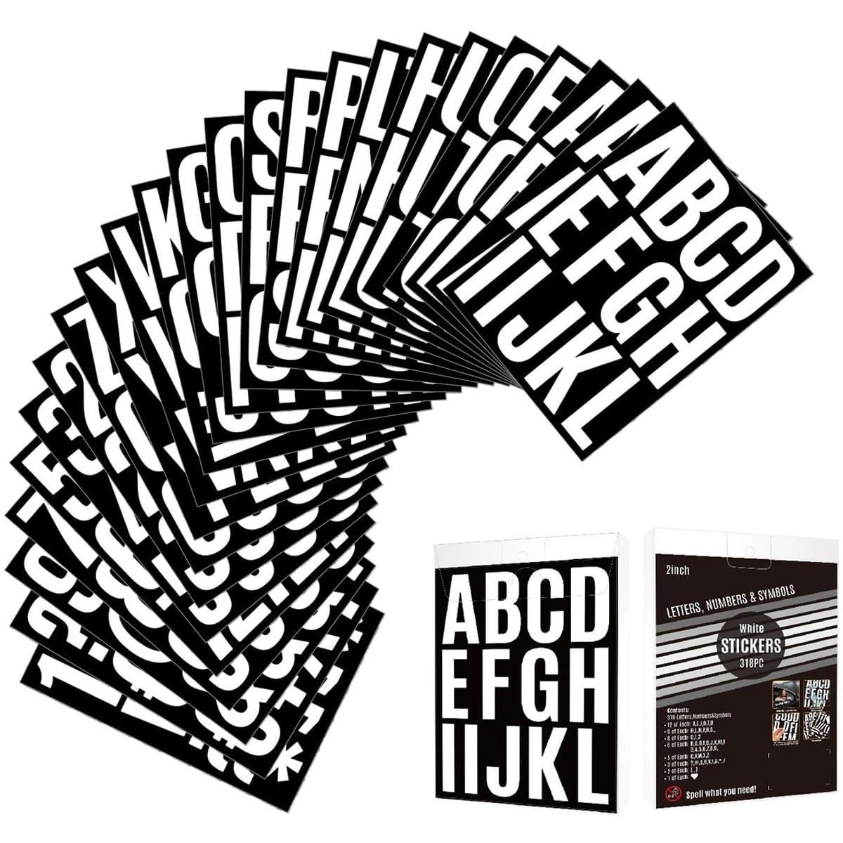 24 Sheets 2 Inch Self Adhesive Letters Stick Capital Letter Stickers ...