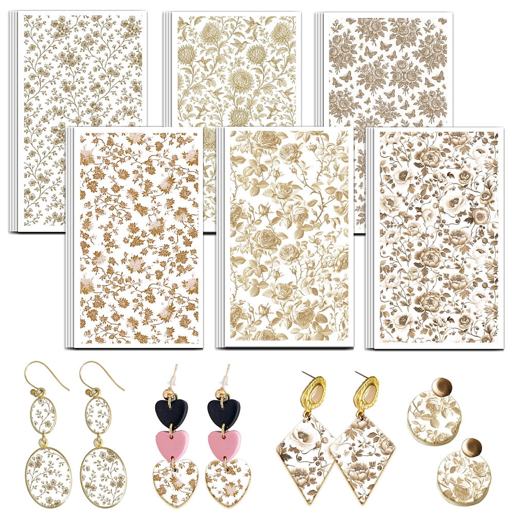 24 Sheets 6 Styles Ceramics Clay Water Transfer Paper Underglaze ...