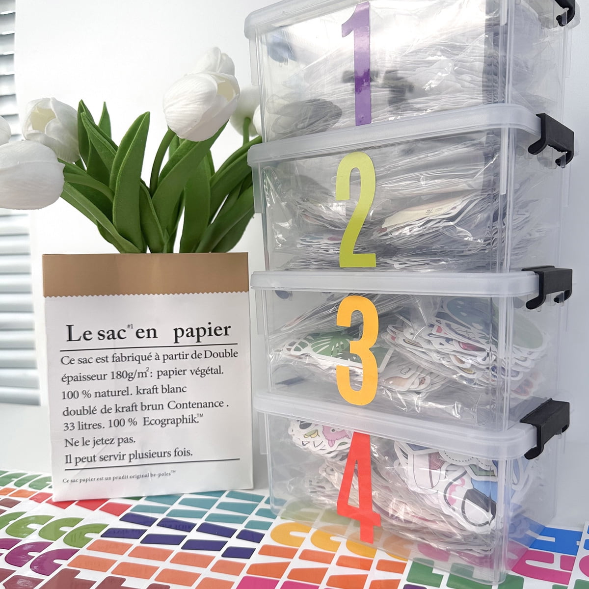 24 Sheets Alphabet Stickers 2.5 Inch Letter Stickers Self Adhesive ...