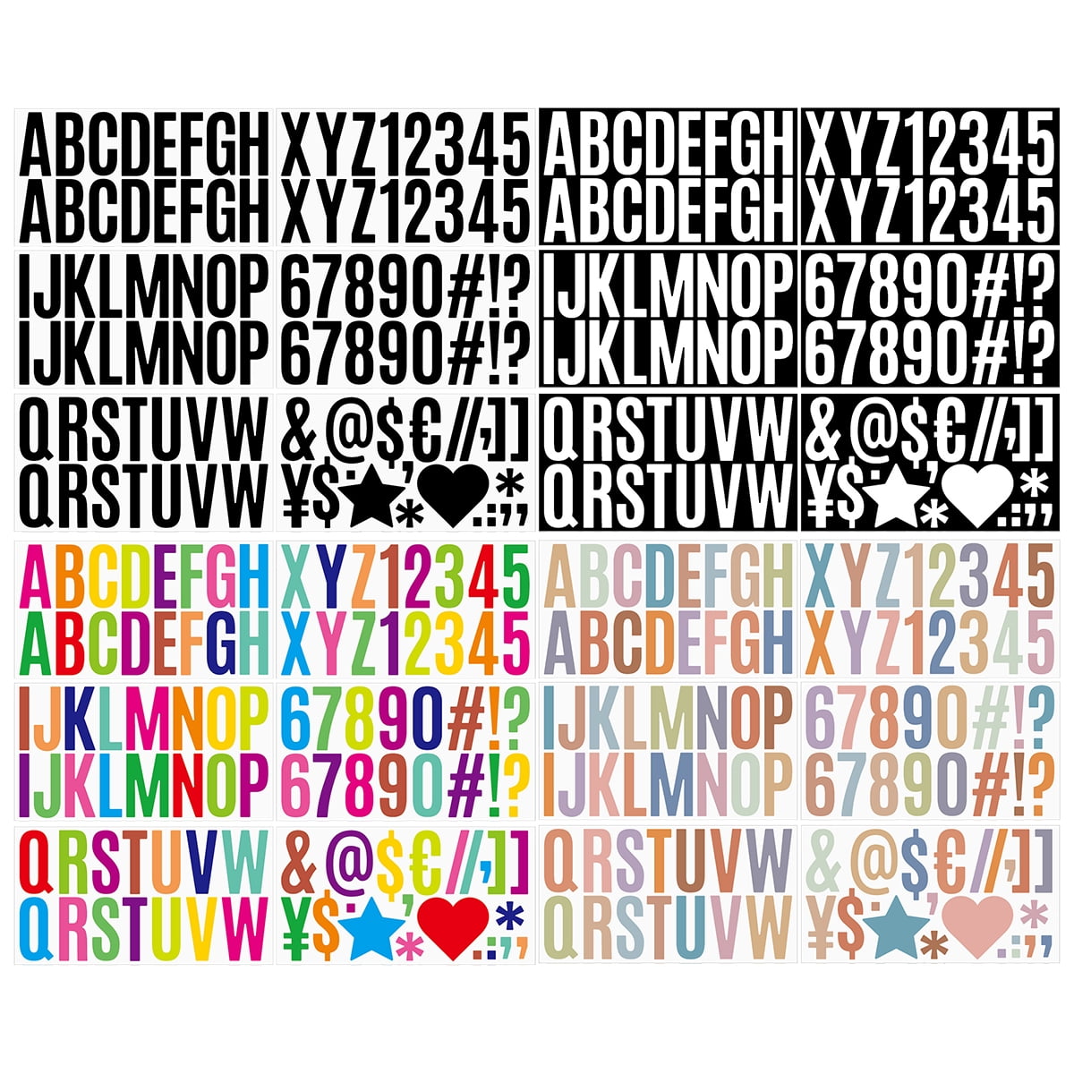 24 Sheets Alphabet Stickers 2.5 Inch Letter Stickers Self Adhesive ...