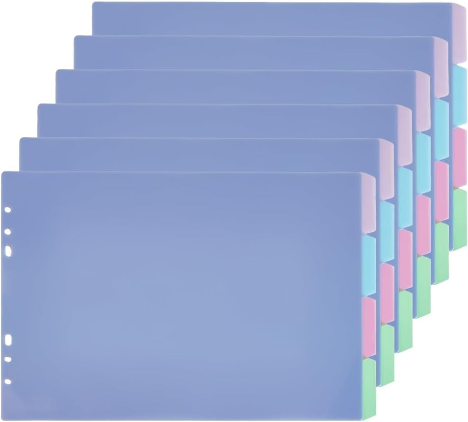24 Sheets Binder Dividers with 4 Tabs A4 Multicolor Tabs Dividers Index ...