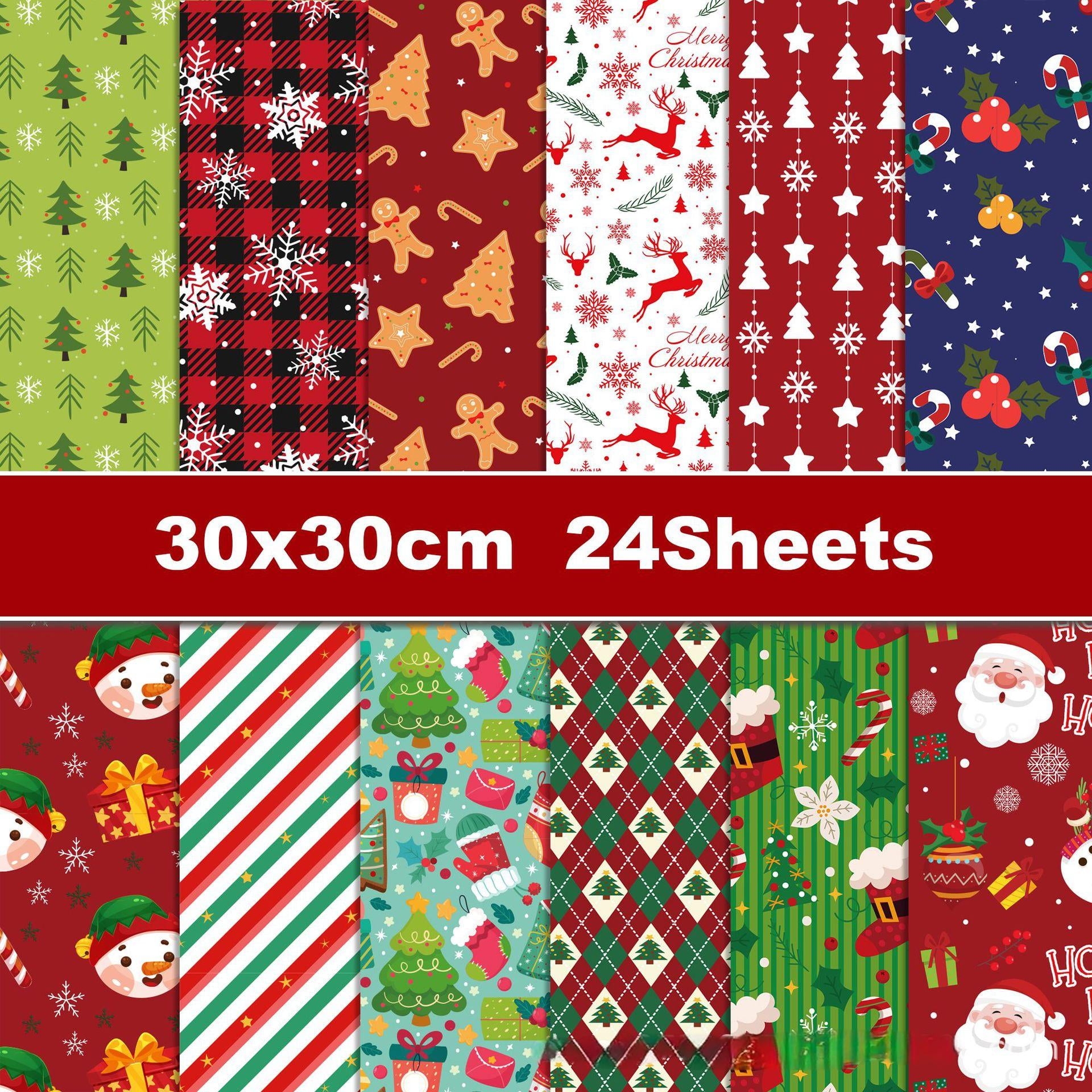 24 Sheets Christmas Scrapbook Paper, 12 x 12 Double Sided Xmas ...