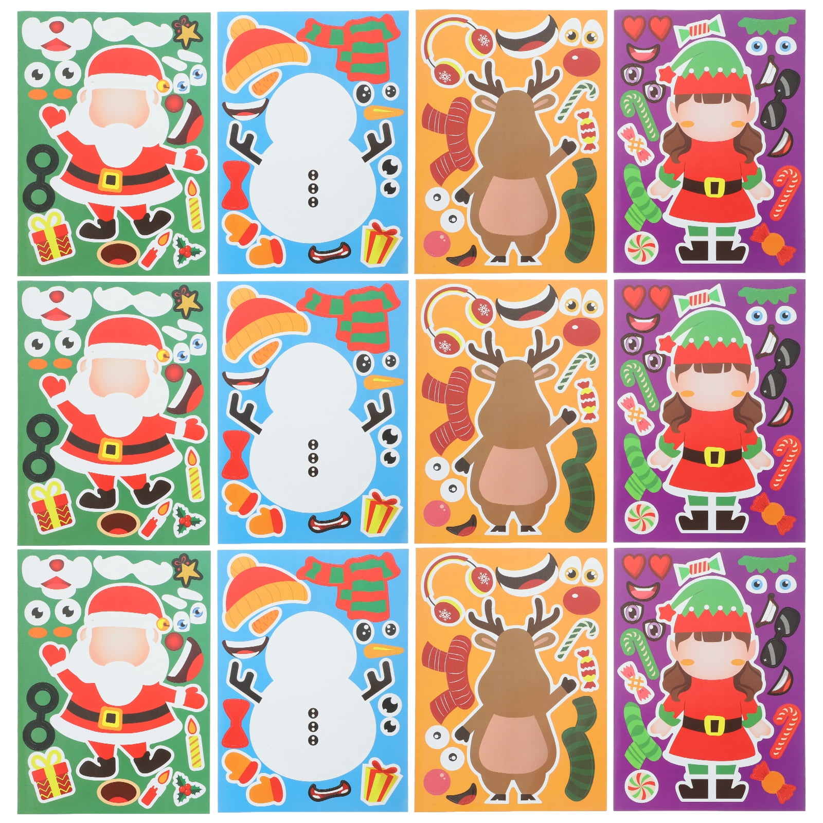 OUNONA Christmas Copper Stickers Assorted Colors for Holiday Party ...