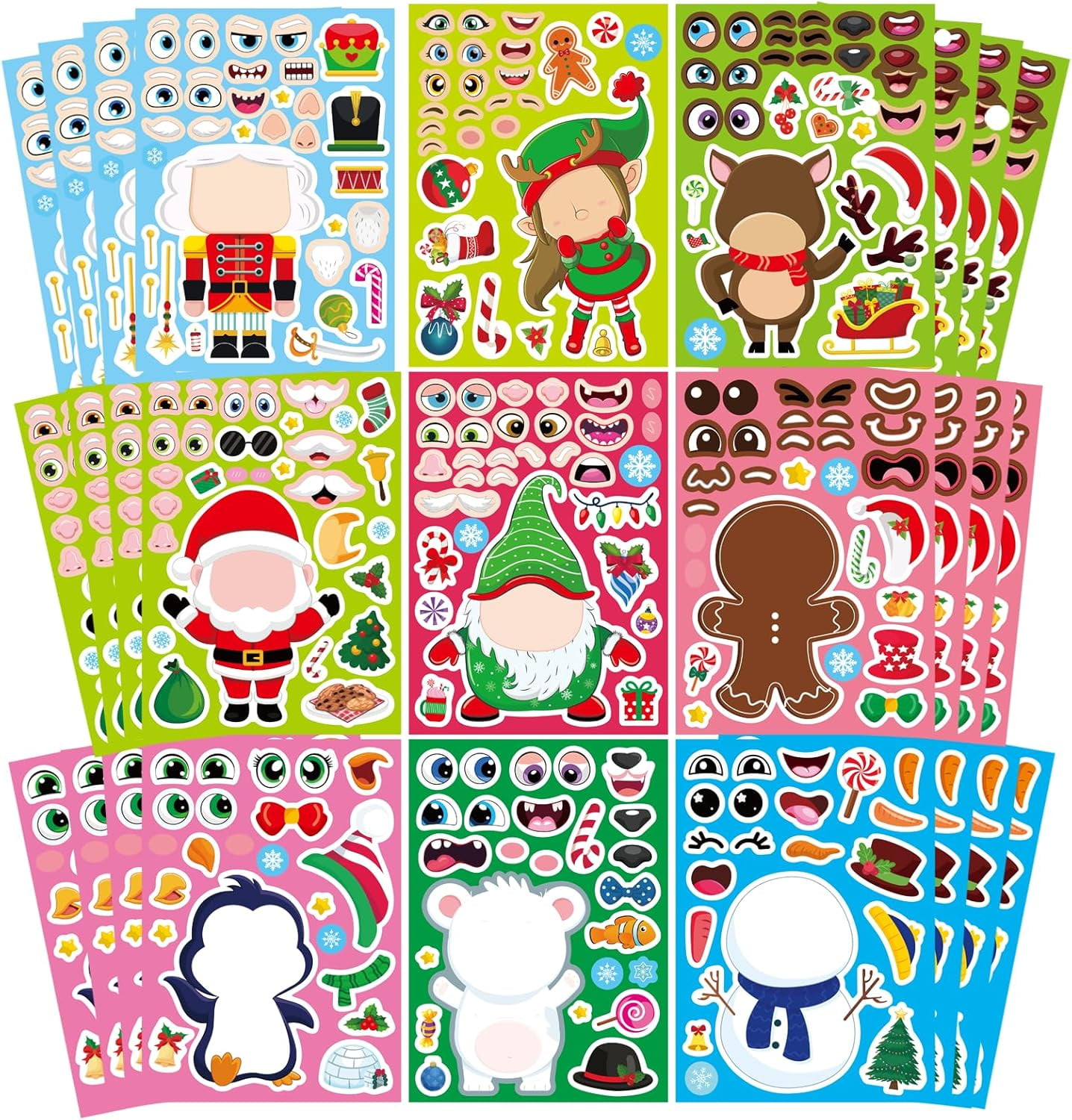 24 Sheets Firefighter Stickers for Kids, Make-a-face Fireman Stickers ...
