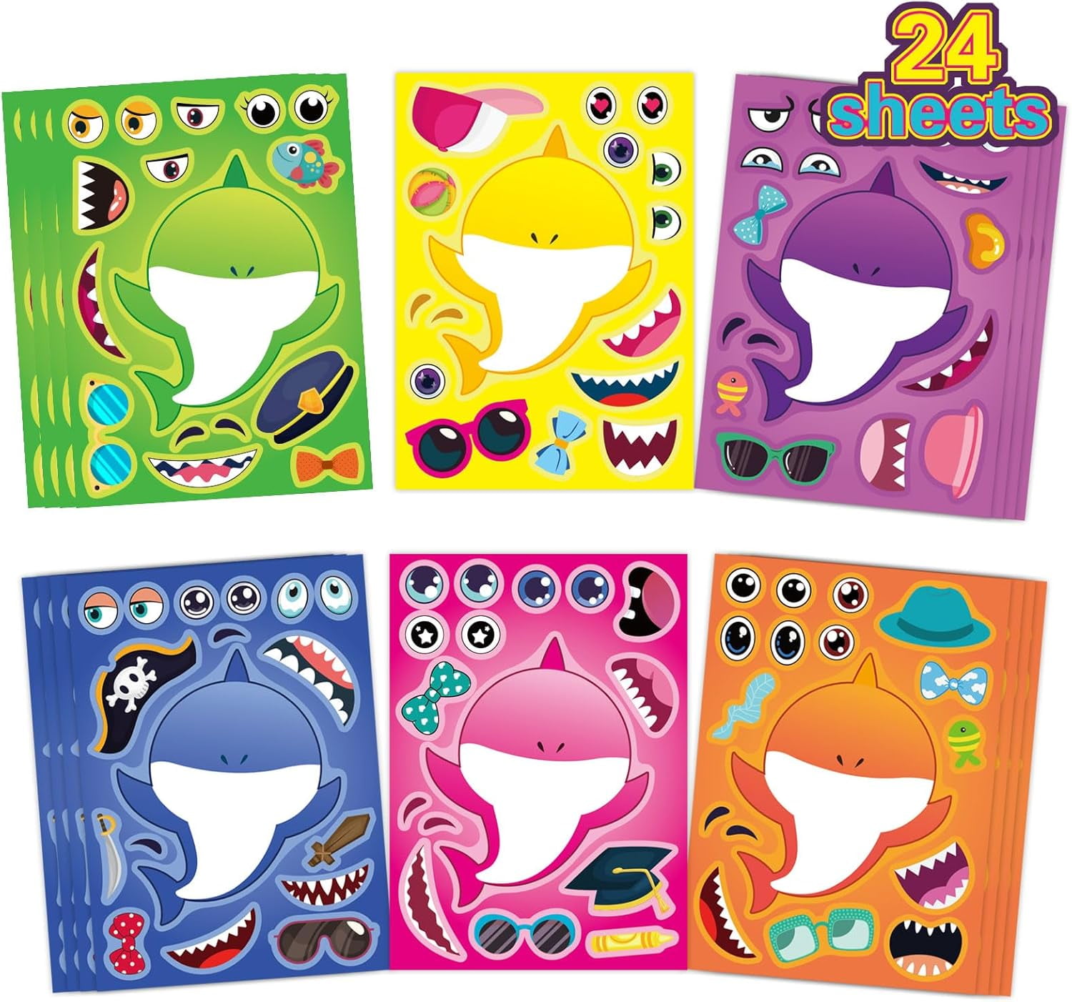 24 Sheets Firefighter Stickers for Kids, Make-a-face Fireman Stickers ...