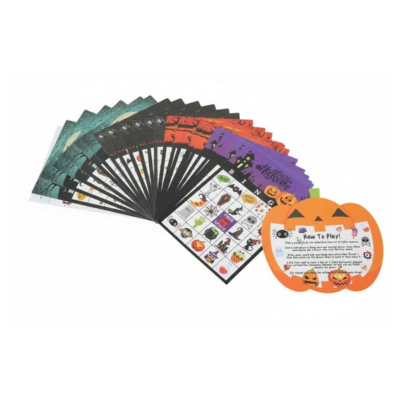 24 Sheets Halloween Bingo Cards With Festive Patterns Interactive ...