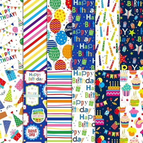 24 Sheets Happy Birthday Pattern Paper Happy Birthday Scrapbook Paper ...