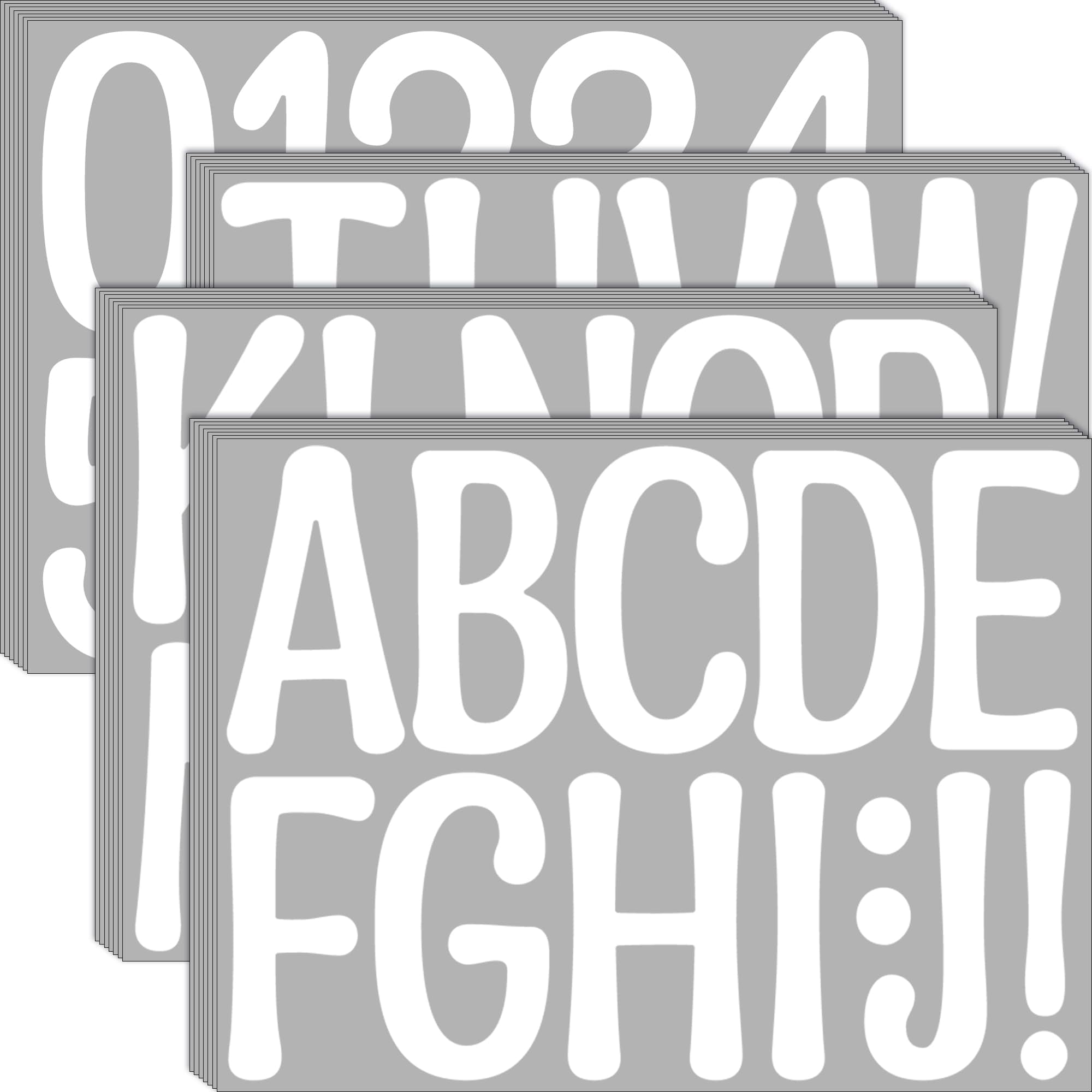 Neasyth 24 Sheets Large Letter Stickers 4 in 306 PCS White Alphabet ...