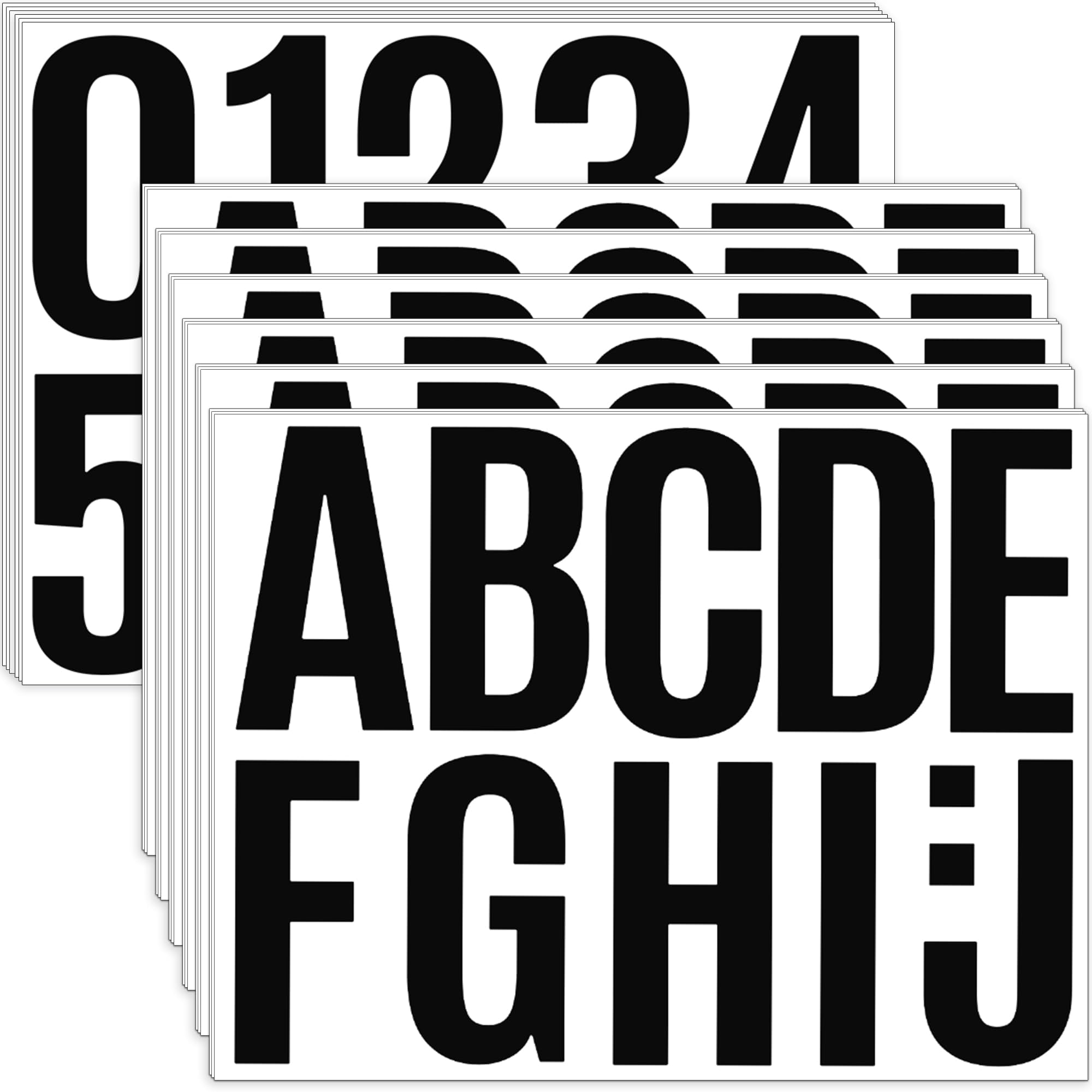 Neasyth 24 Sheets Letter Stickers Large 4 Inch Vinyl Alphabet Numbers ...