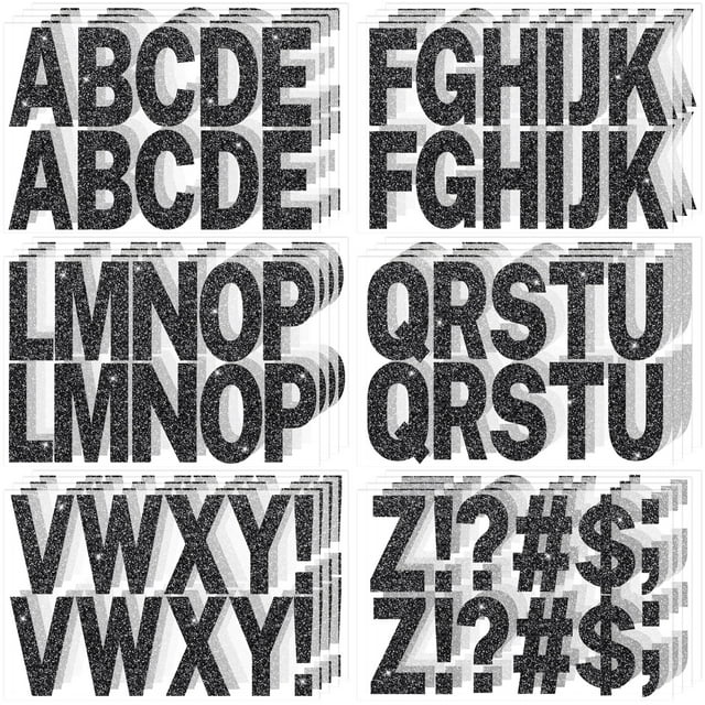 Neasyth 24 Sheets Letter Stickers 2.5 inch Large Glitter Alphabet ...