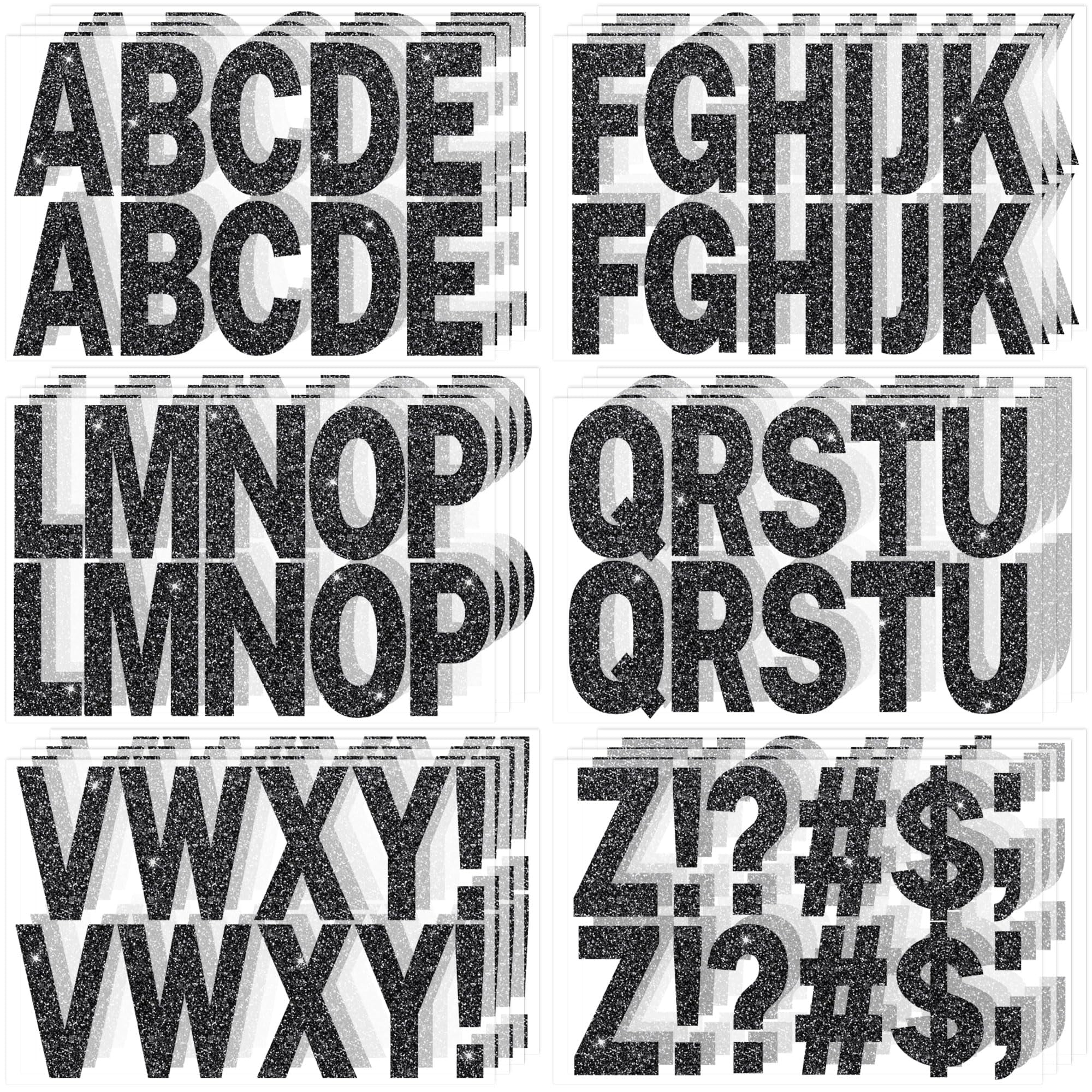 24 Sheets Letter Stickers 256Pcs 2.5Inch Large Glitter Alphabet ...