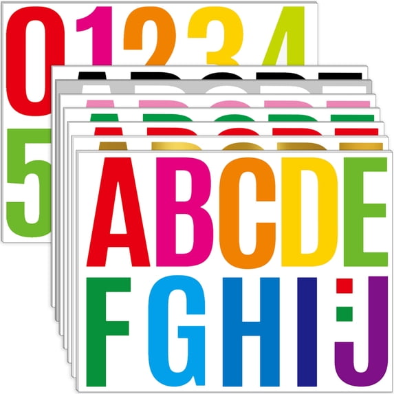 Neasyth 24 Sheets Letter Stickers Large 4 Inch Vinyl Alphabet Stickers ...