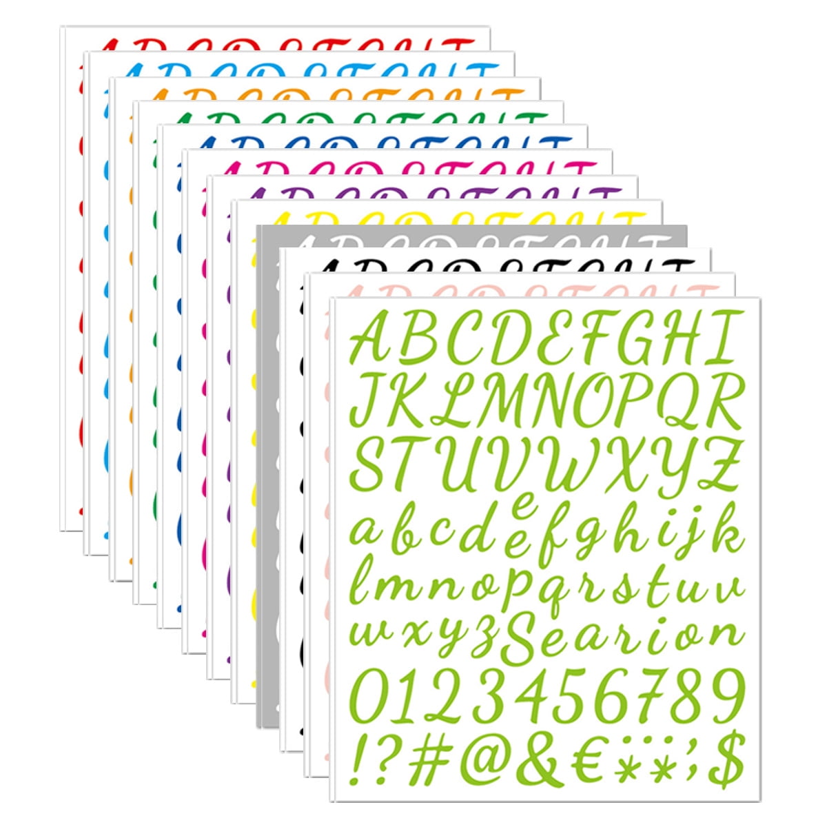 24 Sheets Letters Numbers Kit,Self Adhesive Cursive Alphabet Letter ...