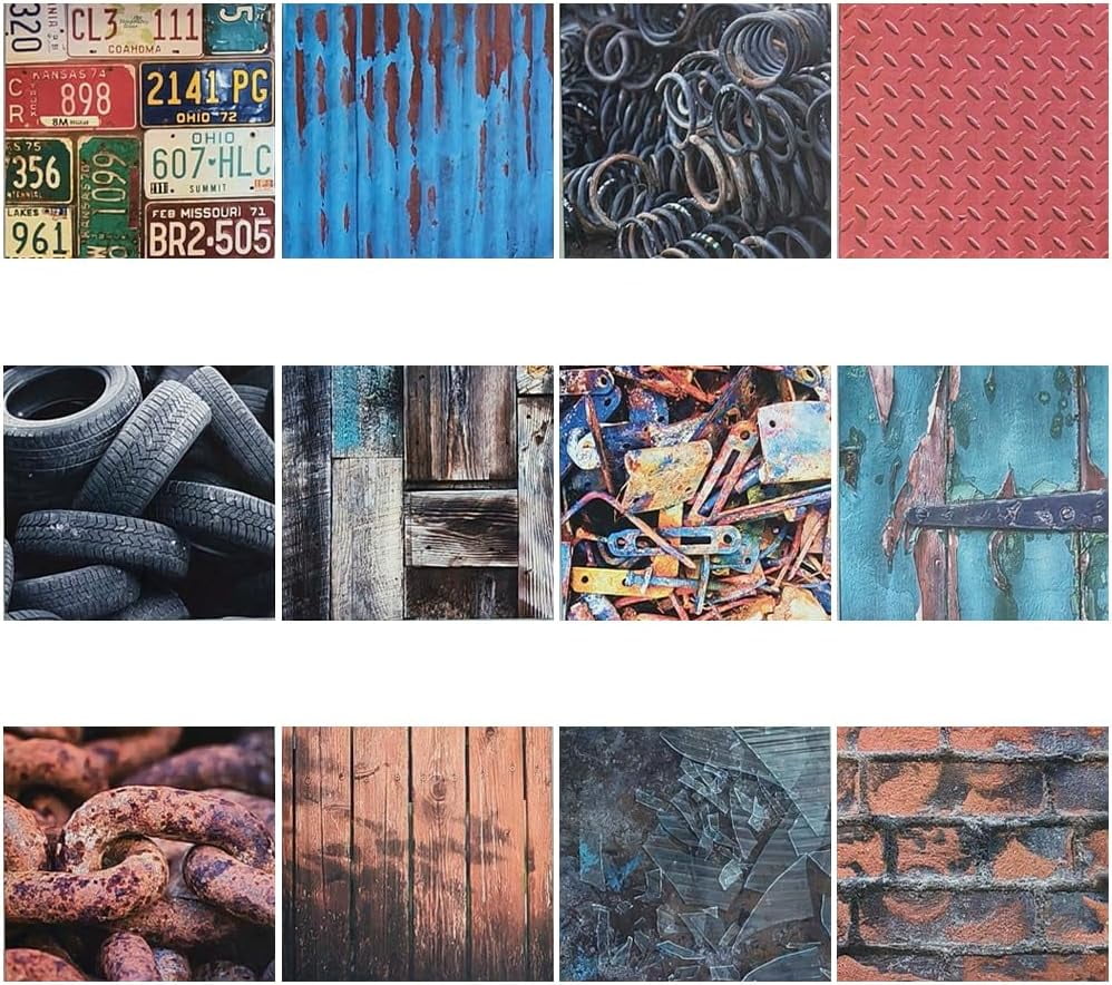 24 Sheets Scrapbook Paper 6 x 6 Inch Rusted Metal Gear Wall Retro ...