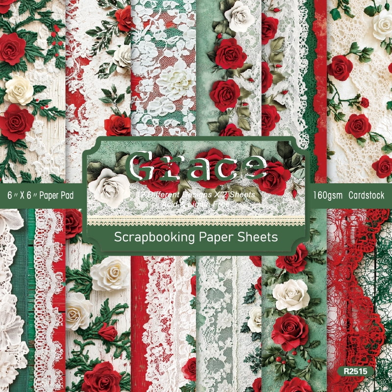 24 Sheets Scrapbook Paper, 6 x 6 Inch Vintage Origami Paper Craft ...