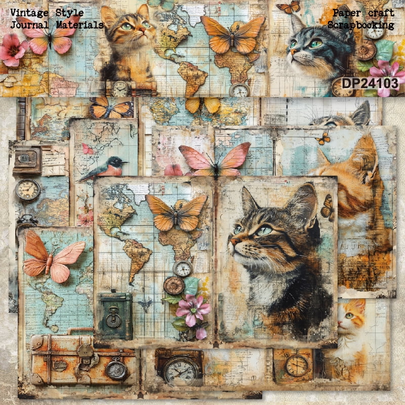 24 Sheets Scrapbook Paper, A5 Colored Origami Decoupage Paper Pad Pack ...
