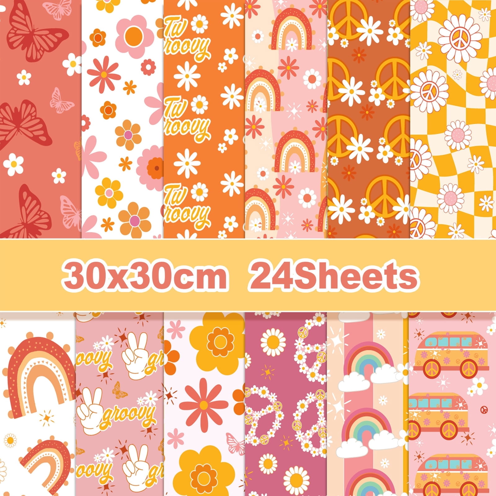 24 Sheets Scrapbook Paper Pad, 12 x 12 Inches Origami Decoupage ...
