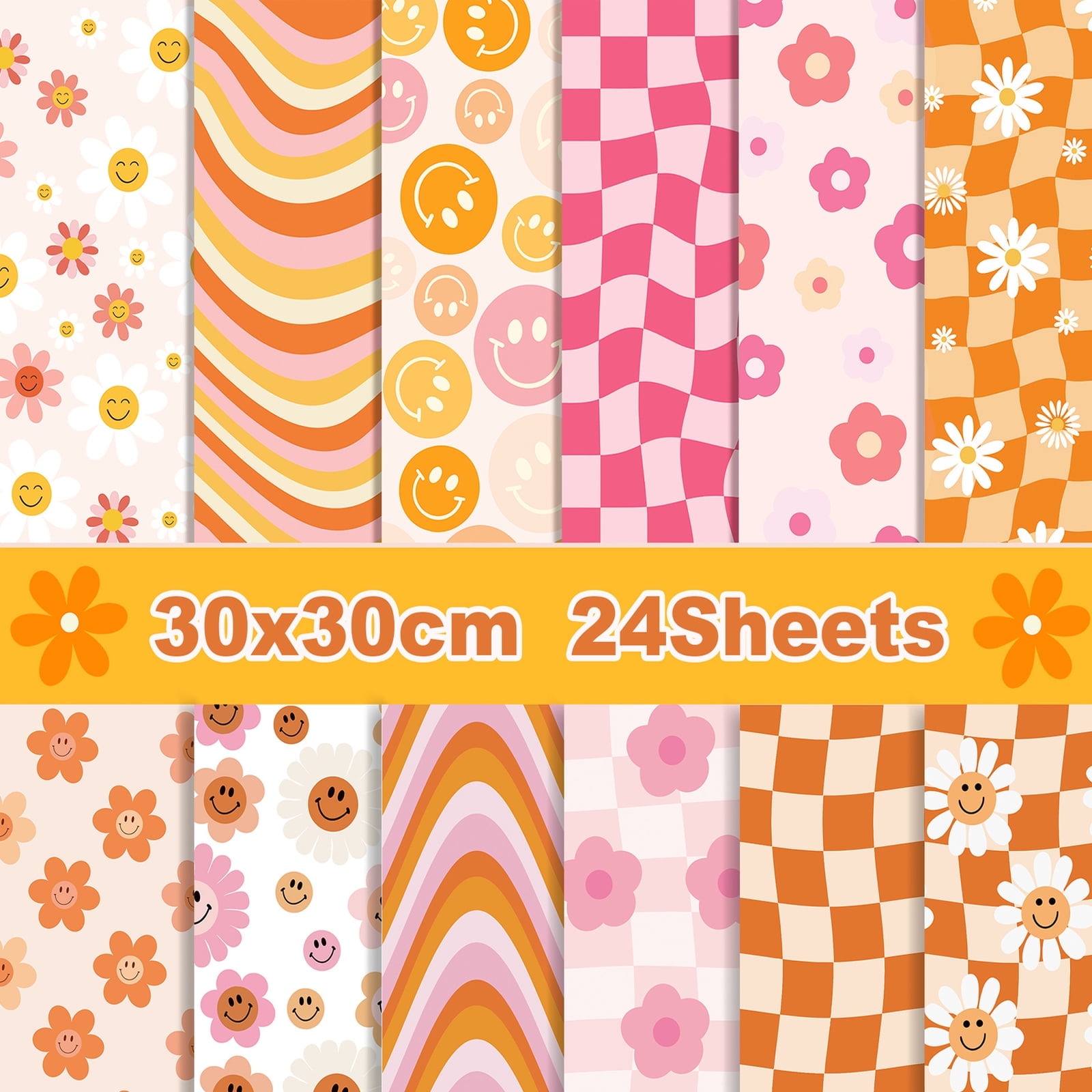 24 Sheets Scrapbook Paper Pad, 12 x 12 Inches Origami Decoupage ...