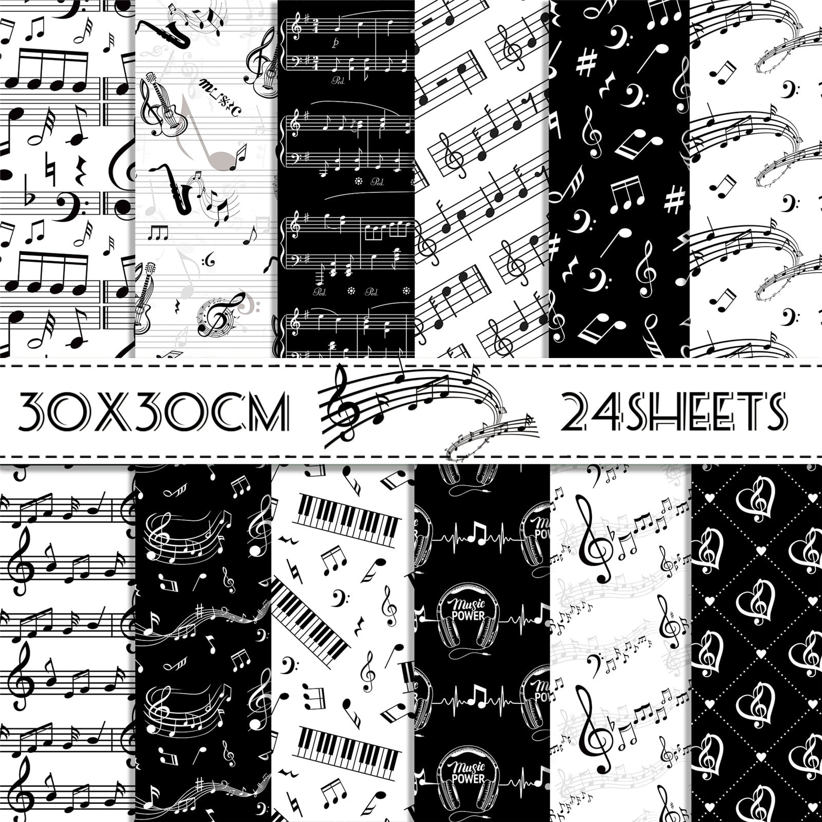 24 Sheets Scrapbook Paper Pad, 12 x 12 Inches Origami Decoupage ...