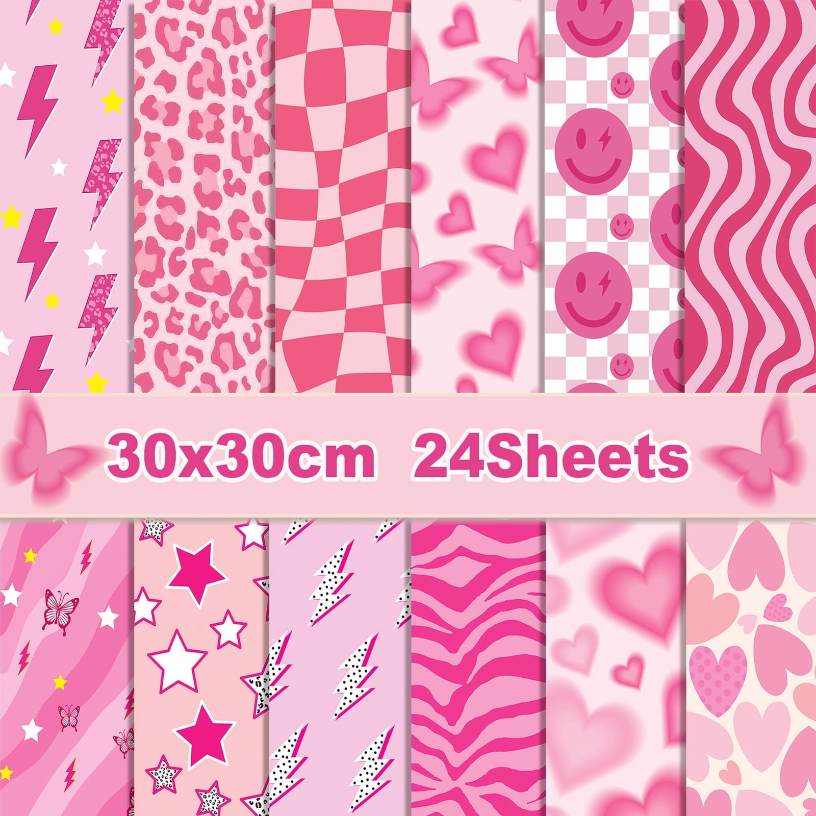 24 Sheets Scrapbook Paper Pad, 12 x 12 Inches Origami Decoupage ...