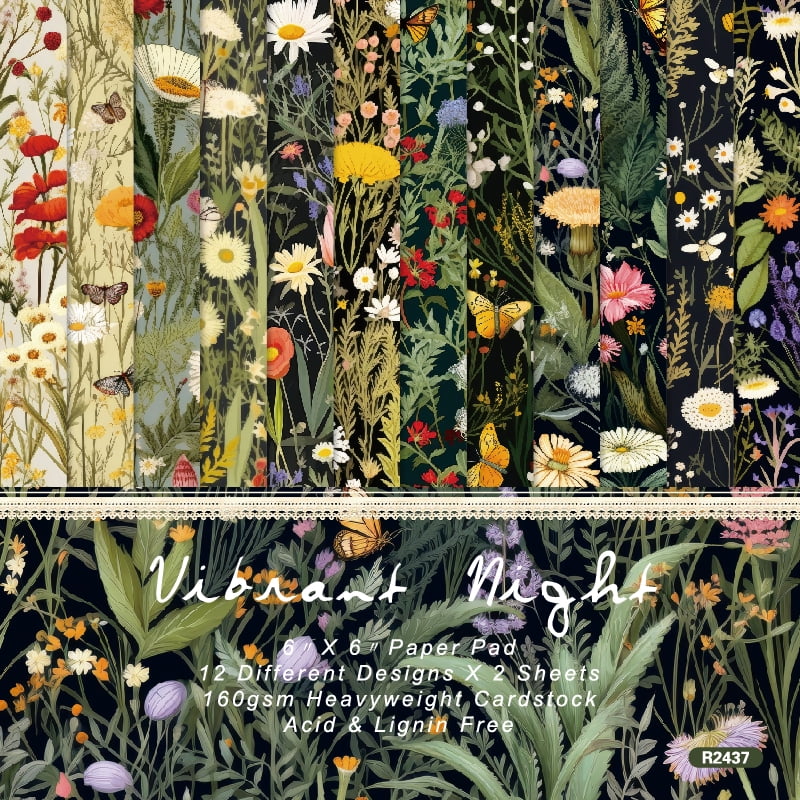 24 Sheets Scrapbook Paper Pad, Decorative Decoupage Pattern Handmade ...