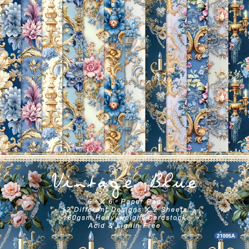 24 Sheets Scrapbook Paper Pad, Decorative Decoupage Pattern Handmade ...