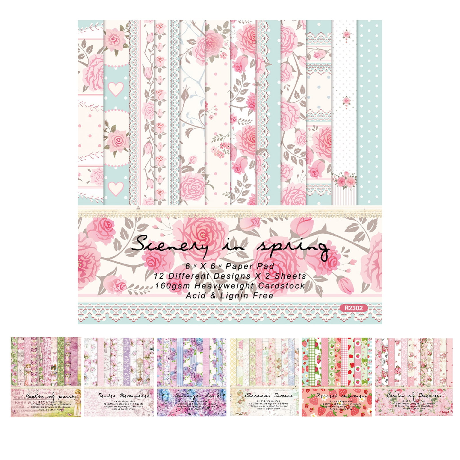 24 Sheets Scrapbook Paper Supplies DIY Material Paper Aesthetic ...